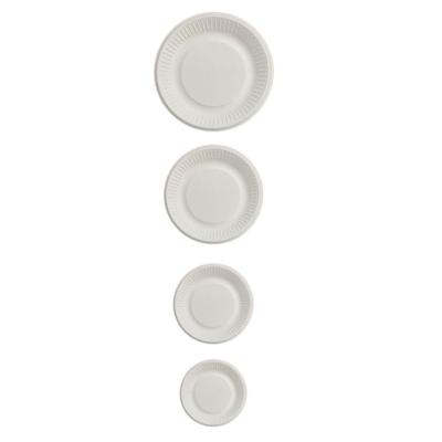 China Disposable Biodegradable Sugarcane Rippled Plates For Party Paper Dessert Plates for sale