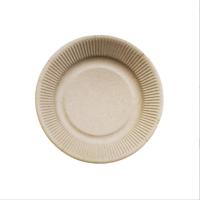 China Disposable Biodegradable Sugarcane Rippled Plates For Party Paper Dessert Plates for sale