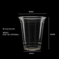 China Disposable Biodegradable 12oz PLA Cold Drink Cups Compostable Plastic Cups 1000pcs for sale