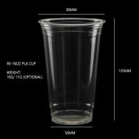 China Biodegradable PLA Drinking Cups For Cold Beverage 16Ounce Case Of 1000 for sale