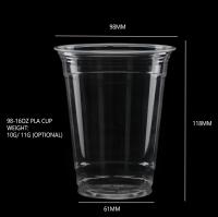 China Biodegradable PLA Drinking Cups For Cold Beverage 16Ounce Case Of 1000 for sale
