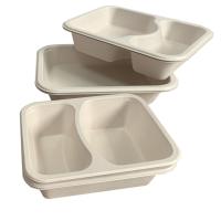 China PET PLA Coated Bagasse Tray 200x150mm Sealable Meat Tray for Supermarkets for sale
