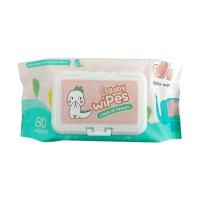 China Unscented Disposable Baby Wipes 80pcs Hypoallergenic Nontoxic Wet Wipes for Sensitive Skin for sale