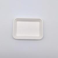 China Greaseproof Compostable Square Plates , Supermarket Biodegradable Sugarcane Plates for sale