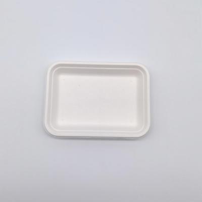 China Greaseproof Compostable Square Plates , Supermarket Biodegradable Sugarcane Plates for sale