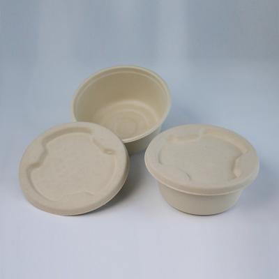 China 1250ml Disposable Paper Soup Bowls Biodegradable Bagasse Bowls with Lids Compostable Microwavable for sale