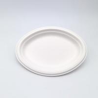 China Heavy Duty Party Biodegradable Bagasse Tableware Plates Oval Shape for sale