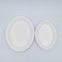 China Heavy Duty Party Biodegradable Bagasse Tableware Plates Oval Shape for sale