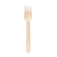 China Disposable Wooden Biodegradable Cutlery Forks 160mm 6.3 Inch Birch Wood for sale