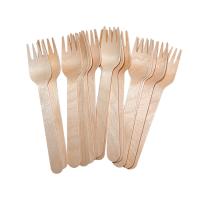 China Disposable Wooden Biodegradable Cutlery Forks 160mm 6.3 Inch Birch Wood for sale