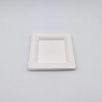 China Greaseproof White Square Biodegradable Plates Waterproof Sustainable for sale