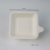 China 110mm Oilproof Square Compostable Plates , Waterproof Disposable Bagasse Plates for sale