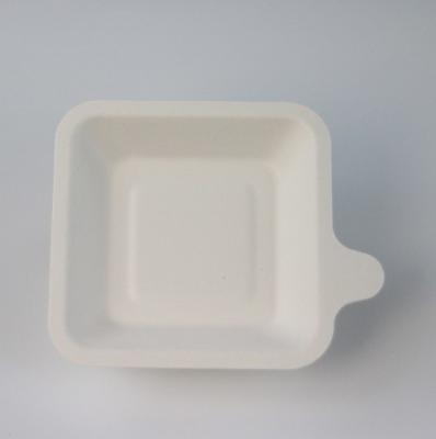 China 110mm Oilproof Square Compostable Plates , Waterproof Disposable Bagasse Plates for sale