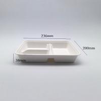 China Biodegradable Sugarcane Bagasse 3 Compartment Square Lunch Plate 600ml 20g for sale