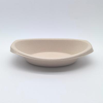 China Microwave Safe Oval Biodegradable Bagasse Tableware Oilproof Bowls For Noodle for sale