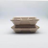 China 3 Compartment Biodegradable Clamshell Food Containers 9 Inch Greaseproof for sale
