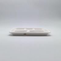 China 5 Compartment Biodegradable Bagasse Tableware Plates White Color Waterproof for sale