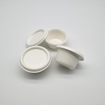 China 2oz 4oz Biodegradable Sauce Cups , Disposable Biodegradable Soup Bowls With Lids for sale