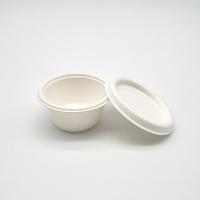 China 2oz 4oz Biodegradable Sauce Cups , Disposable Biodegradable Soup Bowls With Lids for sale
