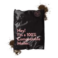 China Black Starch Compostable Poly Mailers , Straight Top Biodegradable Shipping Bags for sale