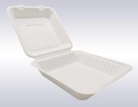 China 9 Inch 1500ml Biodegradable Bagasse Tableware Clamshell Containers Sustainable for sale