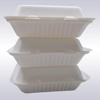 China 9 Inch 1500ml Biodegradable Bagasse Tableware Clamshell Containers Sustainable for sale