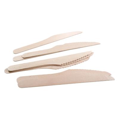 China OEM Biodegradable Birch Wooden Cutlery Set 160mm Knife Compostable Disposable Utensils for sale