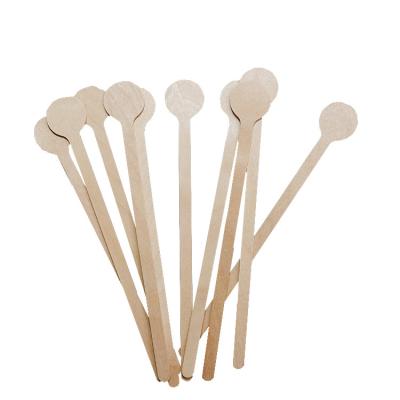 China Wooden Round Biodegradable Cutlery Coffee Stirrer Sustainable for sale