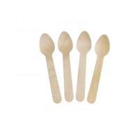 China Biodegradable Wooden Ice Cream Spoons 95mm 110mm Disposable Birch Cutlery for sale