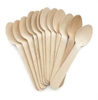 China Biodegradable Wooden Ice Cream Spoons 95mm 110mm Disposable Birch Cutlery for sale