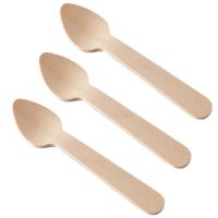 China Biodegradable Wooden Ice Cream Spoons 95mm 110mm Disposable Birch Cutlery for sale