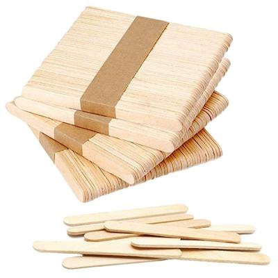 China Biodegradable Wood Popsicle Sticks 114x10x2mm Natural Birch Ice Cream Craft Sticks for sale
