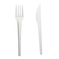 China White Biodegradable Plastic Cutlery , Compostable Eco Friendly Disposable Cutlery for sale