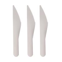 China White Smooth Paper Biodegradable Cutlery Forks Knives Spoons 6.3 Inch Practical for sale