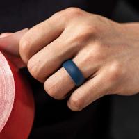 China Moulding Silicone Wedding Ring for Men 8.7mm Wide Rubber Wedding Band 2.5mm Thick for sale