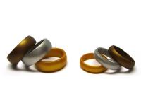 China Flexible Finger Ring Metallic Silicone Wedding Rings with Moulding Processing Service for sale