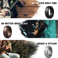 China Silicone Wedding Ring for Men 4 Packs Singles Step Edge Sleek Design Metallic Black and Camo for sale