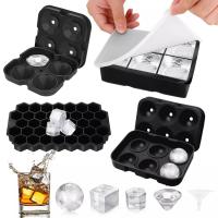 China 6-hole Round Ice Ball Mold with Honeycomb Square Ice Tray and Diamond Ice Cube Tray for sale