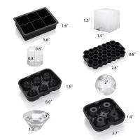 China 6-hole Round Ice Ball Mold with Honeycomb Square Ice Tray and Diamond Ice Cube Tray for sale