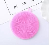 China Double-side Circular Bowl Dish Washing Brush Silicone Cleaning Brush for Kitchen Cleaning for sale