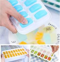 China Ice Cream Tools Type Ice Cream Makers BPA Free 14 Cavity Silicone Ice Mold with Cover for sale