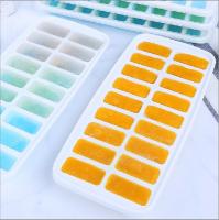 China 18 Cavity Eco-Friendly Silicone Ice Cube Tray Mold with Removable Lid Durable Material for sale