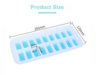 China 18 Cavity Eco-Friendly Silicone Ice Cube Tray Mold with Removable Lid Durable Material for sale