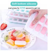 China 18 Cavity Eco-Friendly Silicone Ice Cube Tray Mold with Removable Lid Durable Material for sale