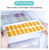China 18 Cavity Eco-Friendly Silicone Ice Cube Tray Mold with Removable Lid Durable Material for sale