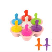 China Food Grade Silicone Ice Mold 7 Hole Popsicle DIY Ice Cream Box Silicone Popsicle Mold for sale