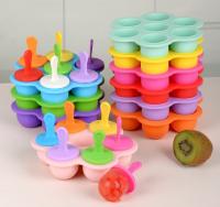 China Food Grade Silicone Ice Mold 7 Hole Popsicle DIY Ice Cream Box Silicone Popsicle Mold for sale