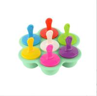China Food Grade Silicone Ice Mold 7 Hole Popsicle DIY Ice Cream Box Silicone Popsicle Mold for sale