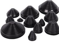 China Silicone EPDM NR NBR Black Tapered Rubber Grommets Customized Moulding for Cable Wiring for sale