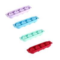 China Silicone Ice Cube Tray Molds Crystal Clear 4 Cavity Portable Round Ball Sphere Maker for sale